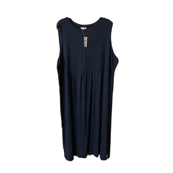J. Jill | Dresses | New J Jill Sleeveless Jersey Knit Midi Dress Blue ...